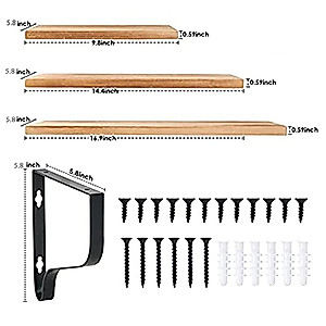 Floating Shelves Wall Mounted Rustic Wood Wall Shelves Set of 3 for Bedroom Living Room Bathroom Kitchen