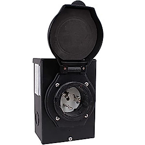 30A/50A Power Inlet Box for Generator, Journeyman-Pro ETL Listed, w/Waterproof Cover,L5-30P,TT-30P,L14-30P,SS-2-50P | 30 or 50 Amp 125/250V | for 3 or 4 Prong Extension Cord (SS-2-50 Black))