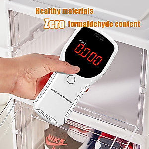 GUDEMAY Drop Front Shoe Storage Box, No Assembly Stackable Shoe Organizer Storage Bin with Clear Door, Free Standing Shoe Shelf Cabinet with Lid, Plastic Shoe Rack for Closet Entryway, 6-Tier