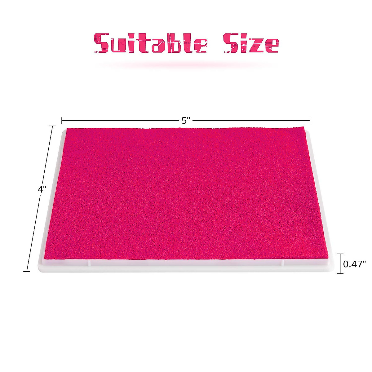 Ink Pad, 5x4'' Washable Non-Toxic Ink Stamp Pad for Baby Footprint Handprint, Pink