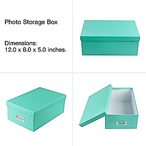 novelinks Photo Case 4" x 6" Photo Storage Box - 10 Inner Picture Storage Container Photo Organizer Case Picture Box Storage Photo Craft Keeper (Green)