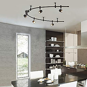 Catalina Lighting 96" Transitional 5-Light Integrated LED Flex Track Ceiling Light, Oil Rubbed Bronze