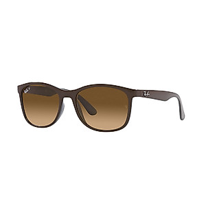 Ray-Ban Rb4374 Square Sunglasses, Brown On Grey/Brown Gradient Polarized, 56 mm