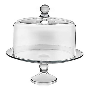 Libbey Selene Glass Cake Stand with Dome