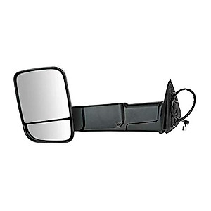 AutoShack Driver Towing Mirror Power Black Textured Heated Manual Folding Replacement for 2015-2018 Ram 1500 2500 2016-2018 Ram 3500 2019 Ram 1500 Classic 3.6L 5.7L 6.4L 6.7L V8 4WD RWD KAPCH1320350