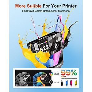 E-Z Ink Pro 822XL Ink Cartridges Remanufactured Replacement for Epson 822XL Black Printer Ink for Workforce Pro WF-3823 WF-4833 WF-4830 WF-4820 WF-4830 Epson WF-3820 Printer Ink Cartridges (2 Black)