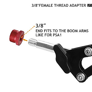 2 Pack Screw Thread Adapter, 5/8" Male to 3/8" Female Mic Screw for Blue Yeti/Blue Snowball/Blue Yeti X Microphone Stand Mount by Frgyee (Red)