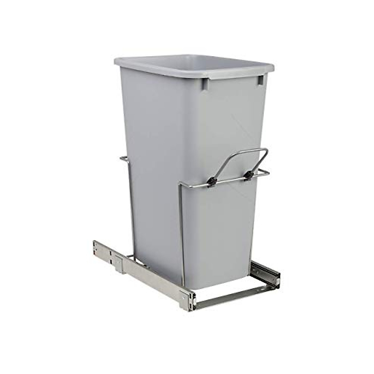 8.375 in. x 20.125 in. x 17.313 in. 20 Qt. In-Cabinet Single Soft-Close Bottom-Mount Pull-Out Trash Can - Platinum