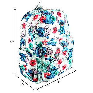 Wondapop Disney Lilo & Stitch 17 Inch Deluxe Backpack with Laptop Compartment (White)