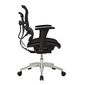 WorkPro 12000 Series Ergonomic Mesh/Premium Fabric Mid-Back Chair, Black/Black
