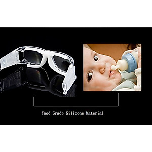 Wonzone Unisex Kids Sport Glasses Anti-Fog Protective Safety Goggles w/Adjustable Strap for Basketball Football Hockey Rugby Baseball Soccer Volleyball and More (Transparent White)