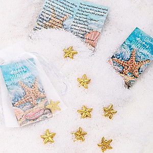 Unittype 50 Pack Starfish Story Gifts Starfish Lapel Pin on Appreciation Cards with Bags You Make a Difference Employee Appreciation Thank You Gifts Camp Gifts for Girls Boys Students(Gold)