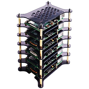GeeekPi 6-Layers Cluster Case for Raspberry Pi, Pi Rack Case with Raspberry Pi Heatsinks ...