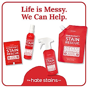 Emergency Stain Rescue Remover Spray – 4oz Laundry Stain Remover for Clothes, Upholstery Fabric, Carpet - Works on Most Blood, Grass, Coffee, Mud, Grease & Oil Stain Remover