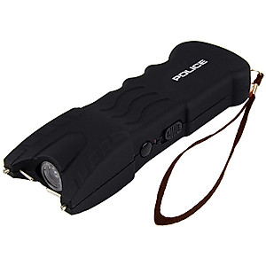 POLICE Stun Gun 916 - Heavy Duty with LED Flashlight Safety Disable Pin, Black