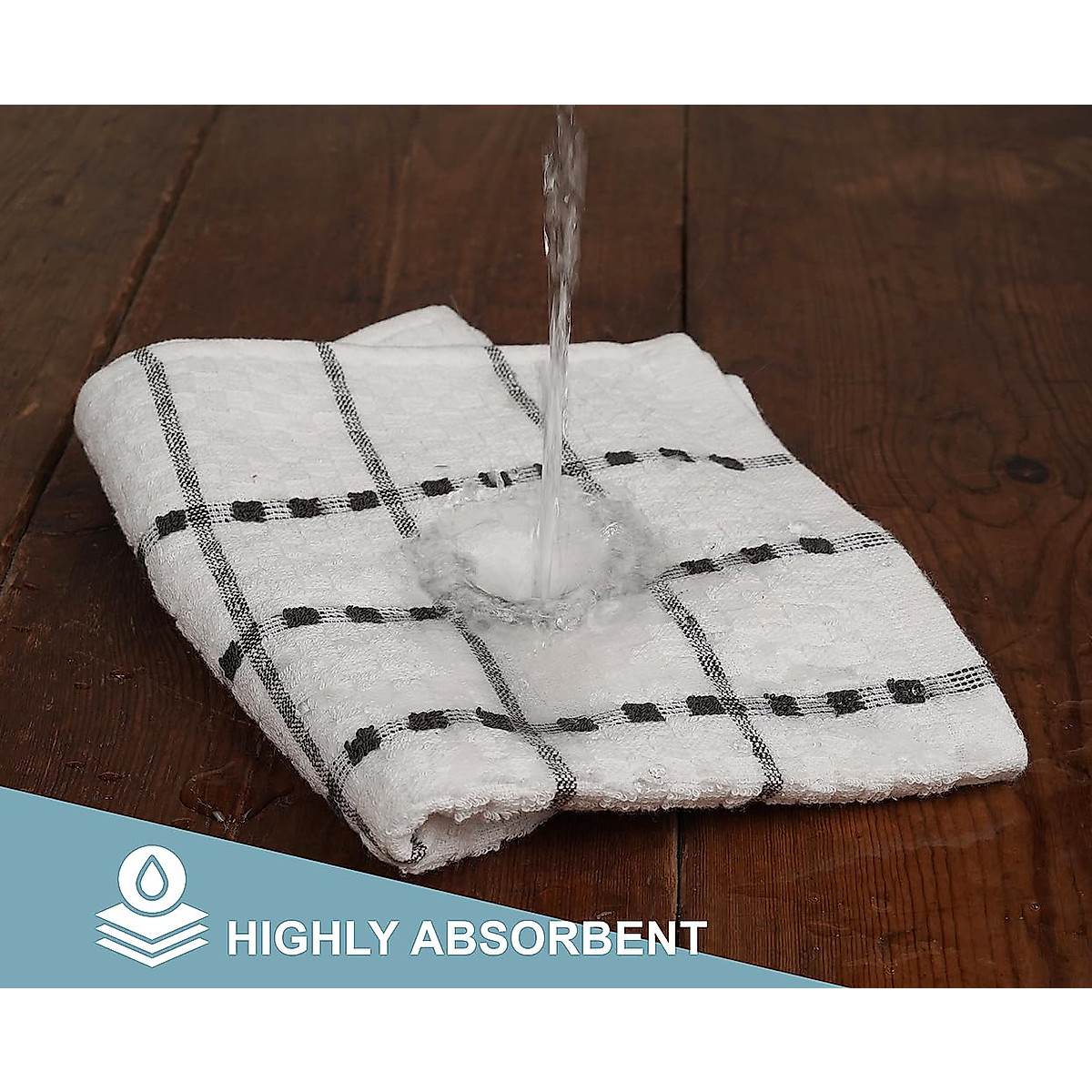 ZOYER 12 Pack Kitchen Towels & Dishcloths Sets -100% Cotton Dish Towels for Kitchen -15x25 inches Dish Cloths for Kitchen-Hand Towels for Kitchen-Highly Absorbent Dish Towels for Drying Dishes