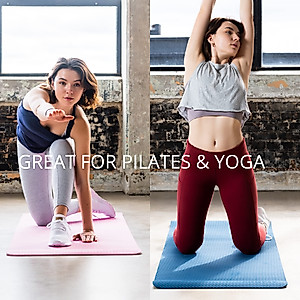 Lomi Fitness Premium Yoga Mat, Non Slip TPE Material for Extra Grip, Extra Padded, Exercise & Fitness, Great for Yoga, Pilates and More, Home & Gym Workouts, Lightweight Includes Free Carrying Strap