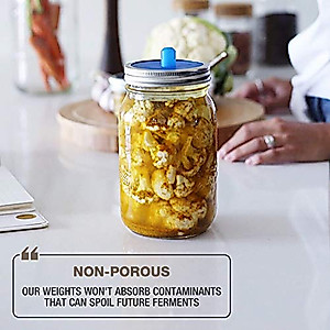 Masontops Pickle Pebble Glass Infinity Weights for Fermenting - Pickling Weight Set - Wide Mouth Mason Jar Fermentation