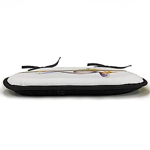 Lunarable Animal Chair Cushion Pads Set of 2, Funny Red Eyed Frog Hanging on The Tree Branch Wild Life Nature Animal Art, Anti-Slip Seat Padding for Kitchen & Patio, 16"x16", Cream Purple Green