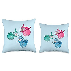 Disney Sleeping Beauty Good Fairies Flora Fauna Merryweather Throw Pillow, 18x18, Multicolor