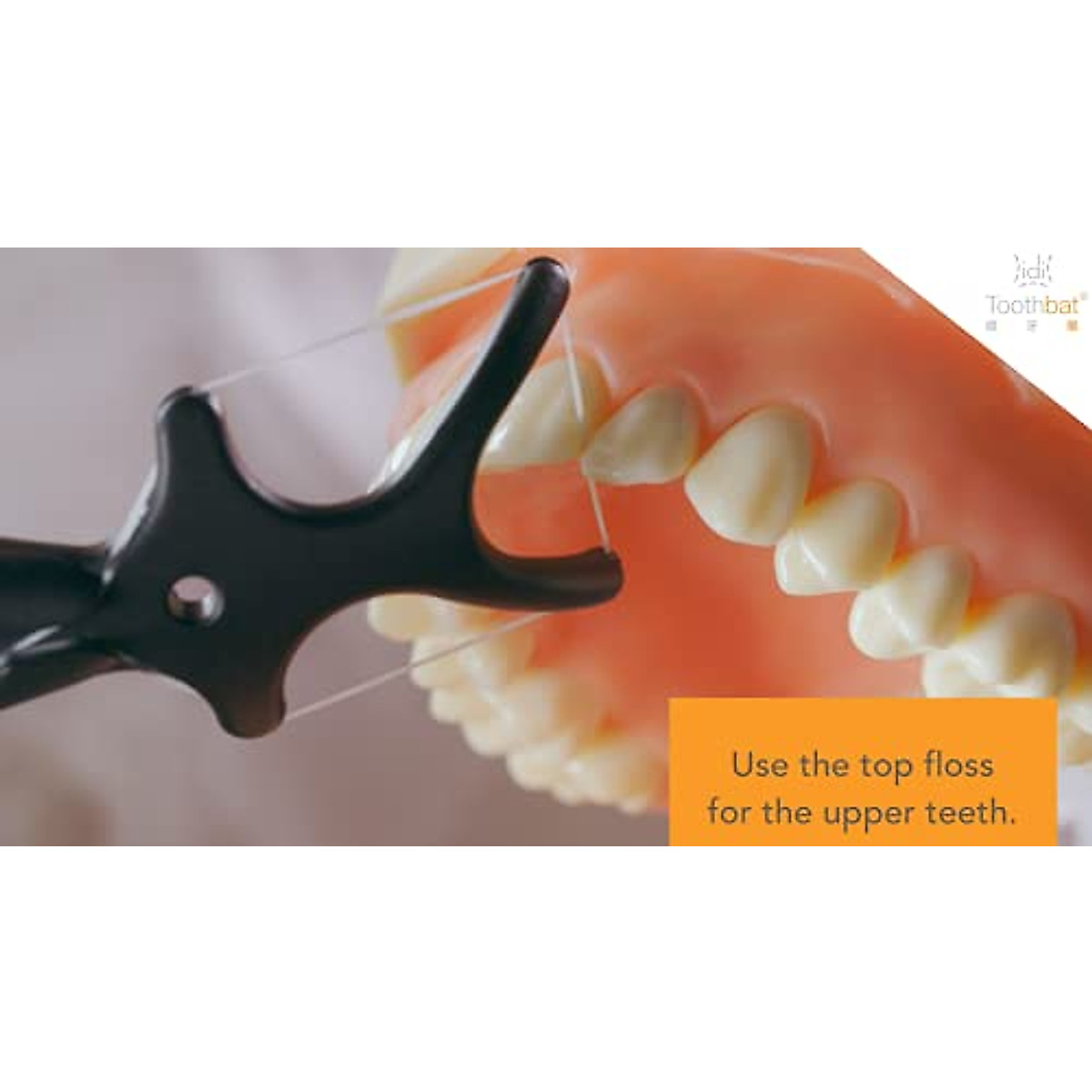 idi Toothbat - Wow Adult Floss Holder (Green/White/Black)-Patented Design Awards Winning Product, Easy, Comfort & Effective, Works Perfectly with Reach Waxed Nylon Floss