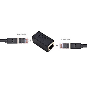 Oxsubor RJ45 Coupler Ethernet Connectors Interface Cat 7 Cat6 Cat5 Cat5e RJ45 8P8C Network Keystone Jack in-Line Coupler Ideal for Extending The Ethernet Cables Female to Female (2PACK)