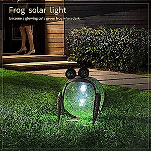 MUMTOP Solar Lantern Outdoor Waterproof LED Solar Lights Frog Decorative Tabletop Lanterns for Patio Garden Table Decor