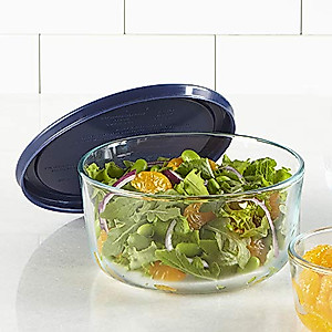 Pyrex 14-Piece Simply Store with Blue Covers, Clear