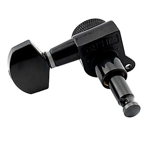 Musiclily Pro 6 inline Guitar Locking Tuners 6R String Tuning Pegs Keys Machine Heads Set for Fender Stratocaster Strat Telecaster Tele Style Electric Guitar, Black