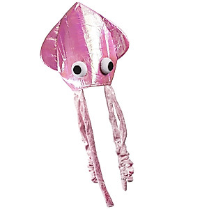 Funny Party Hats Squid Hat - Funny Fun and Crazy Hats in Many Styles (Shiny Pink Squid Hat)