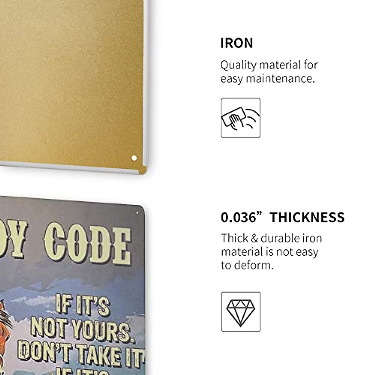 Vintage Tin Sign Art Cowboy Metal Poster Cowboy Metal Tin Signs Cowboy Riding Horse Cowboy Code Poster Retro Metal Logo Poster Home Kitchen Bar Cafe Bathroom Wall Decor Gifts 8x12 inch