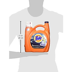 Tide Plus Febreze Fresh Sport Odor Defense HE Turbo Clean Liquid Laundry Detergent, Active Fresh Scent (89 Loads), 138 Fl Oz - Packaging May Vary