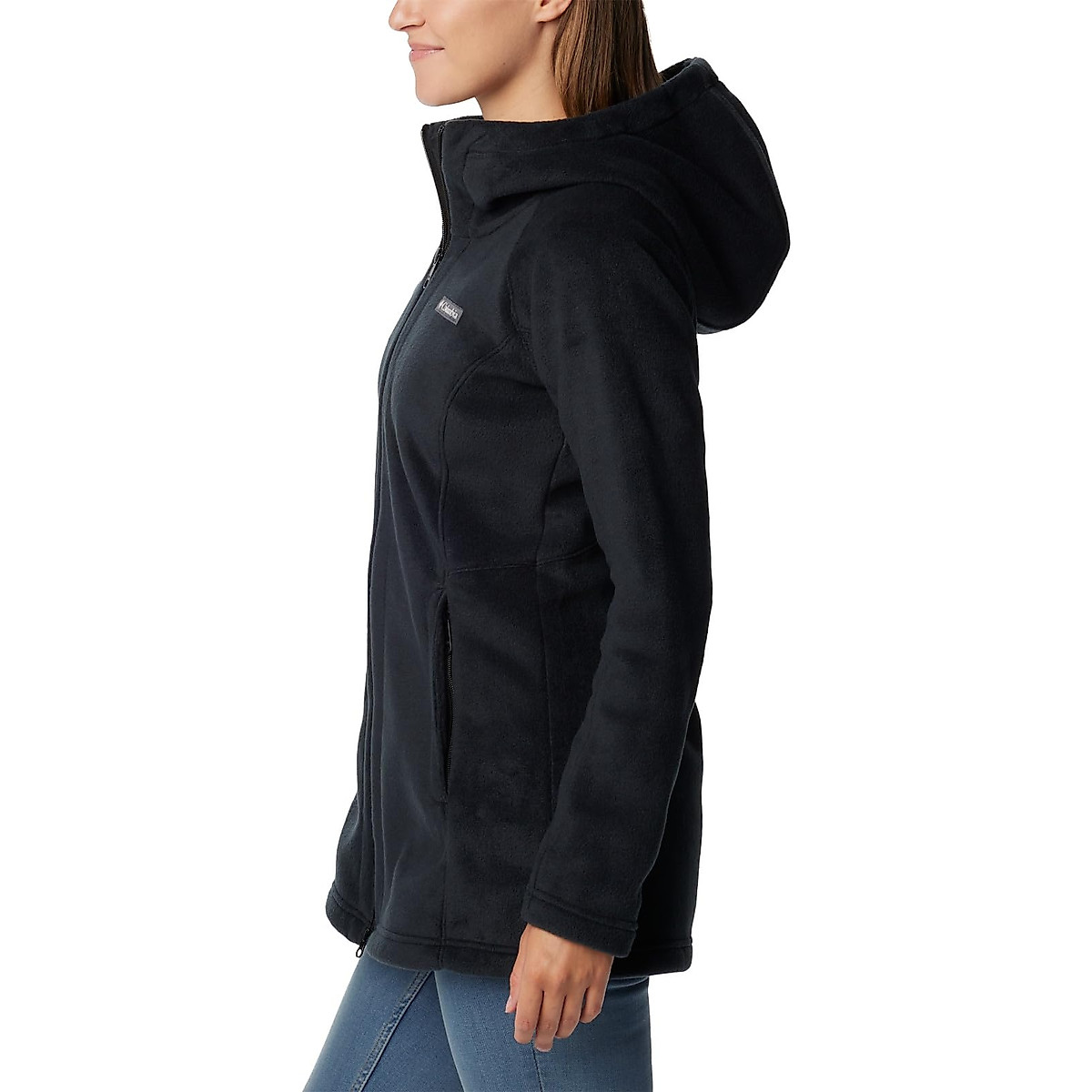 Columbia Womens Benton Springs II Long Full Zip Fleece Hoodie, Black, 3X