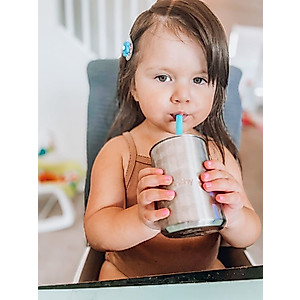 Avanchy 8oz Stainless Steel Baby Sippy Cup with Extra Silicone Lid. Spill-Proof Training Cup for Toddlers and Infants. Easy Grip and Leak-Proof Design - Pink