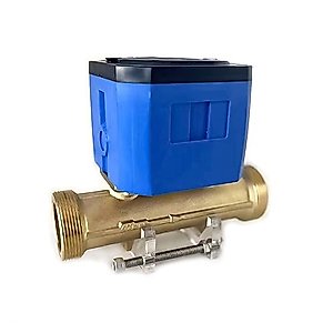 XAXAX Water Flow Meter, ASW-1 Ultrasonic Liquid Flow Meter, RS485/USART Small Diameter DN15-40mm Threaded Connection Copper Pipe Smart Watermeter,Gallon, QTS, PTS, L, m³(DN40)