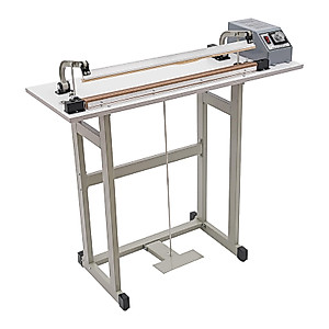 Plastic Sealer Machine Foot Pedal Heat Sealing Machine Cutting Machine110V 850W Bag Sealer 22in Heat Seal Foot Pedal Sealer Heat Sealer With Cutter, 0.6mm Wide Seal and Foot Contro