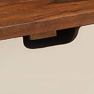 ULUYYUC Writing Desk,Computer Desks Home Office Desk Sit-Stand Desks with Drawers Suitable for Home, Office, Bedroom, Conference Room, etc 43.3"x19.6"x35.4" Solid Acacia Wood