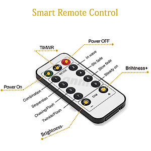 33Ft String Lights Battery Operated with Remote Control Timer, 100LED 4 Pack Waterproof 8 Modes Copper Wire Twinkle Fairy Lights for Bedroom Indoor Outdoor Wedding Dorm Christmas Decorations