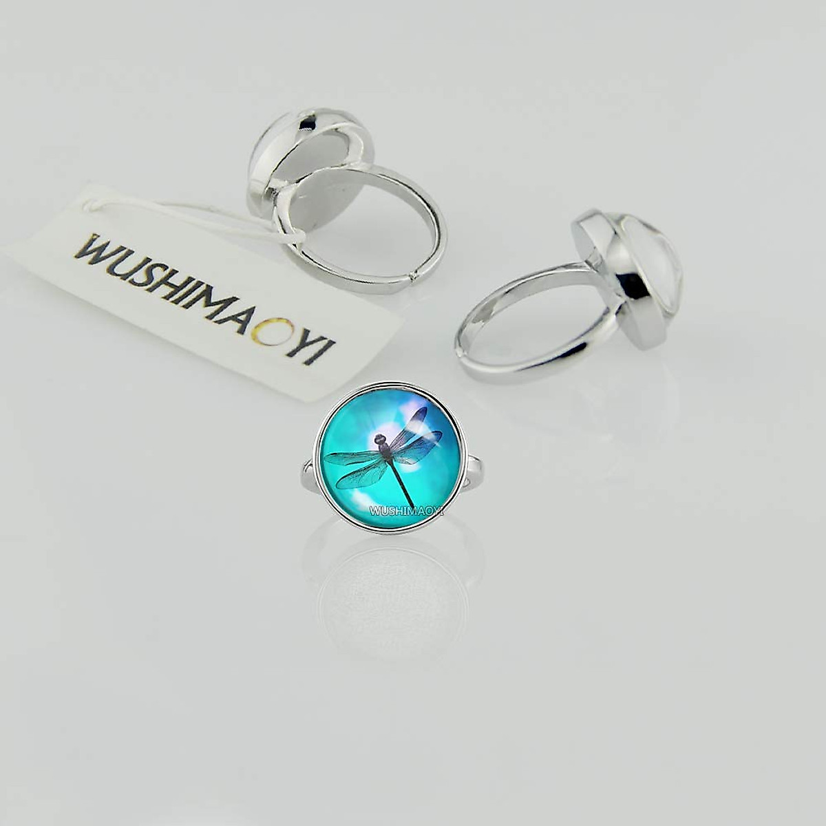 WUSHIMAOYI Dragonfly Vintage Style Ring Dragonfly Ring Silver Jewelry Vintage Ring Insect Ring Friendship Ring Unique ring gifts for women