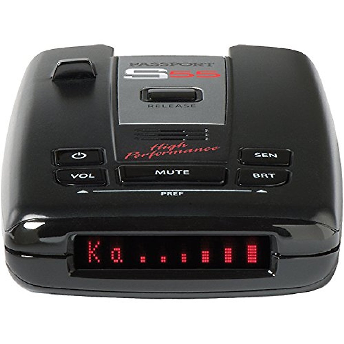 Escort Passport S55 Radar Detector – Extended Long Range, Escort Live App, AutoMute, AutoSensitivity, Audible Alerts, Adjustable LED Display, Signal Strength Meter, Black