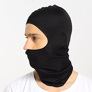 ALASKA BEAR Silk Balaclava Face Mask for Men and Women, Pure Mulberry Silk Neck Gaiter Black