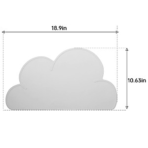 PandaEar 2 Pack Silicone Table Placemats Food Grade Mats for Kids Baby Toldder| BPA Free Non Slip Eating Table Mat Lightweight Portable with Unique Raised Edge (Blue Grey)