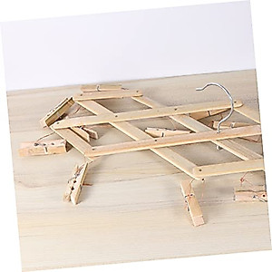 Alipis Folding Drying Rack Hangers for Clothes Dish Drying Rack Foldable Socks Hook Dryer Windproof Clothespin Hook Drying Racks for Laundry 16 Pegs Drying Rack with Swivel Hooks Hanging