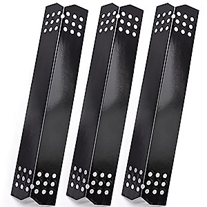 Set of 3 Heat Plate Shields for Nexgrill 720-0830H, 720-0783E, 720-0896B, Grill Master 720-0697, 720-0737, 7200697 Grill Replacement Parts, 14 9/16" Porcelain Steel Heat Tent Flame Tamer Replacement