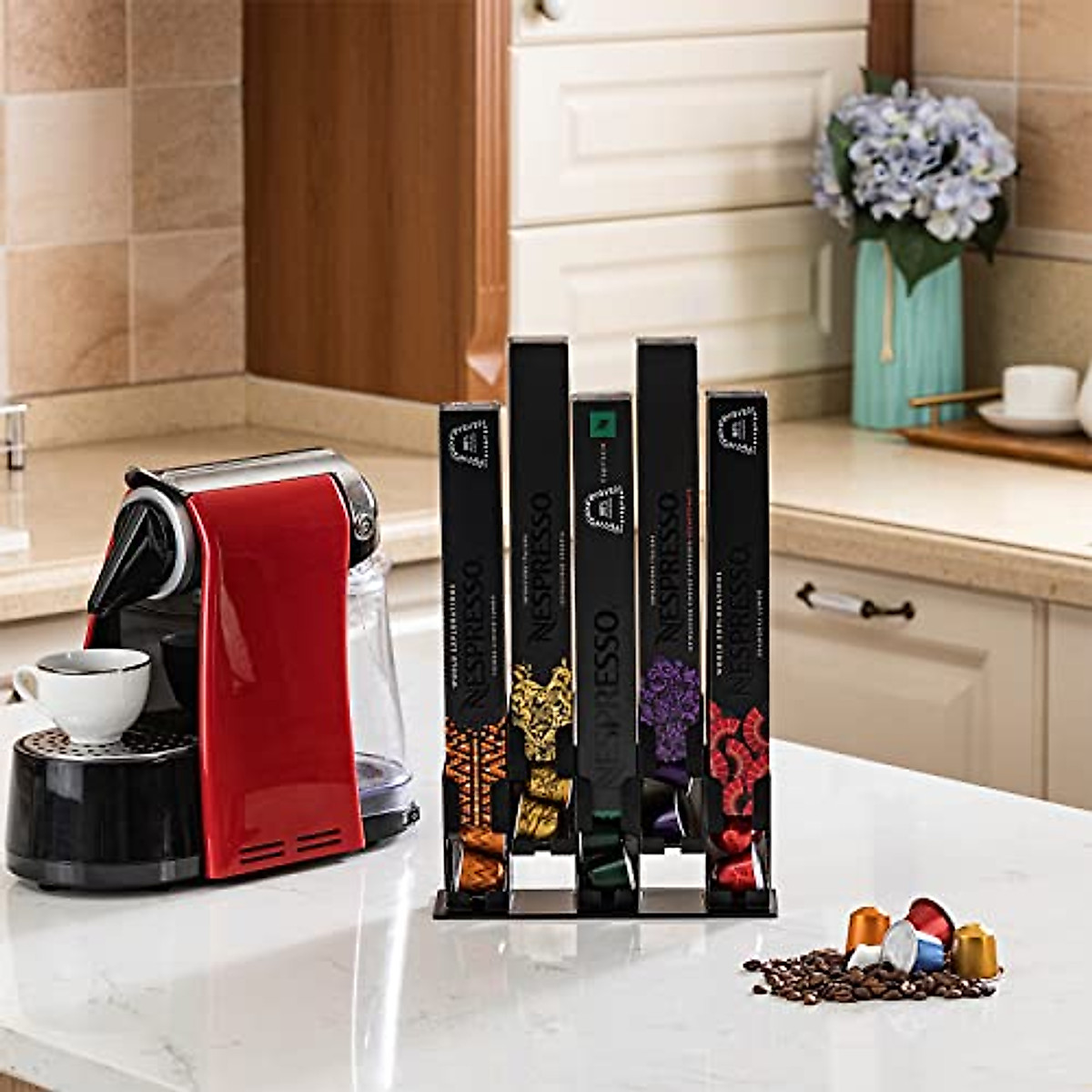 ZCDCP Nespresso Original Pod Holder, Coffee Capsules Holder Organizer Stand Small 50 Pods Originalline