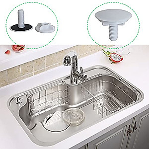 2 Pack Kitchen Sink Hole Cover Stainless Steel Faucet Hole Cover Kitchen Sink Tap Hole Plate Stopper Cover Blanking Metal Plug(White)