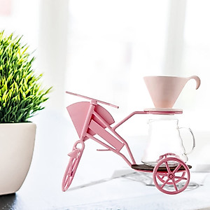 Bike Shape Coffee Filter Shelf Cup Coffee Dripper Holder Multifunctional Coffee Dripper Stand for Home Office Pink
