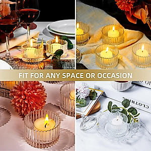 16 Piece Votive Candle Holders with Lids, Tealight Candle Holders in bulk, Glass Small Candle Holders for Table Centerpiece, Wedding, Home Decor (2.68'' x 1.65'', Clear)