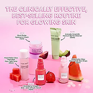 Glow Recipe - Fruit Babies Bestsellers Kit - Mini Travel Size Beauty Essentials - Avocado Foam Cleanser, Niacinamide Dew Drops Serum, Pore-Tight Toner, Salicylic Serum, Hyaluronic Acid Cream (5 Count)