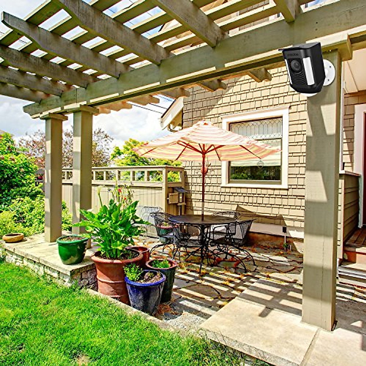 Cover for Ring Spotlight Camera Silicone Skin Outdoor Cover Case Weather Resistant Rainproof Sunproof Protection - Compatible with Ring Spotlight Cam Battery Security Camera by Frienda (Black)